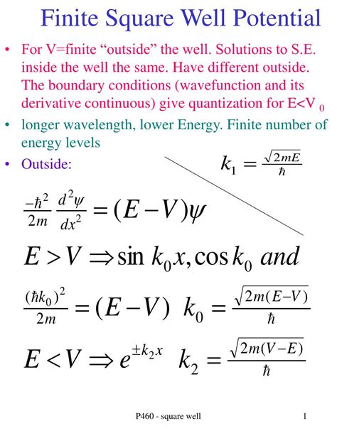 Ppt Finite Square Well Potential Powerpoint Presentation Free