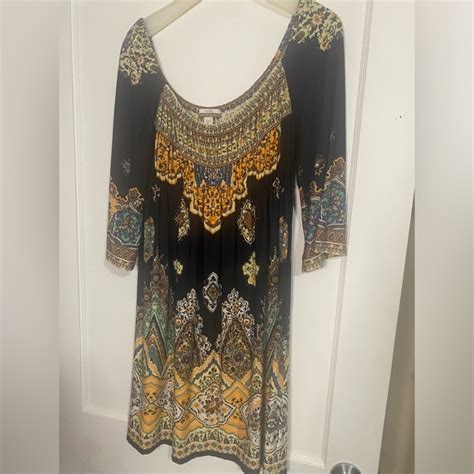 Boston Proper Dresses Boston Proper Black And Gold Bohemian Dress