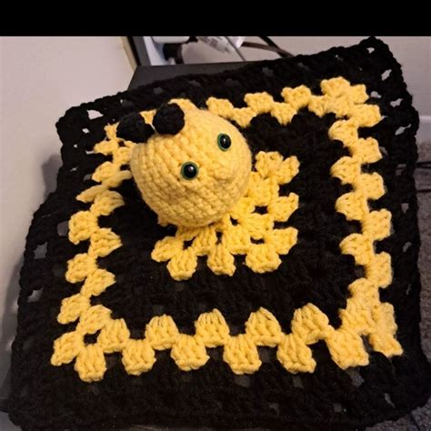 Handmade Toys Handmade Bumblebee Crochet Blanket 12 Inch By 10 12