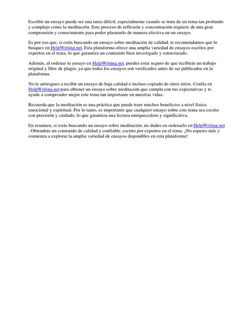 Ensayo Sobre La Meditación Pdf Scribd Electronic Publishing