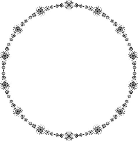 Premium Vector Snowflake Circle Frame Winter Snowflake Round Border