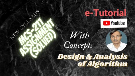 mcs 211 assignment new syllabus youtube