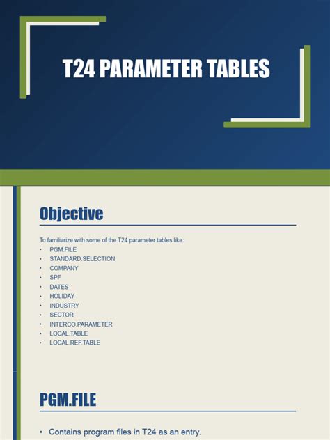 T24 Parameter Tables Pdf Parameter Computer Programming