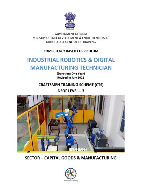 ind robotics digital mfg tech cts2 0 nsqf 3 pdf robot robotics