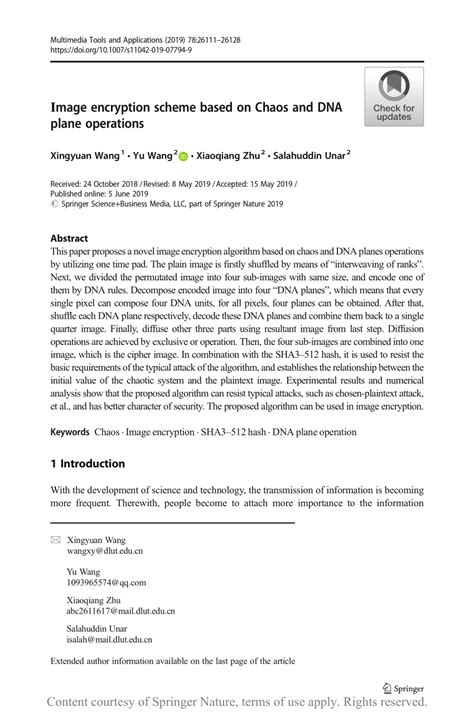 Image Encryption Scheme Based On Chaos And Dna Plane Operations