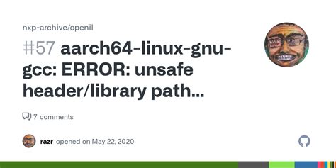 Aarch64 Linux Gnu Gcc Error Unsafe Headerlibrary Path Used In Cross Compilation Iusr