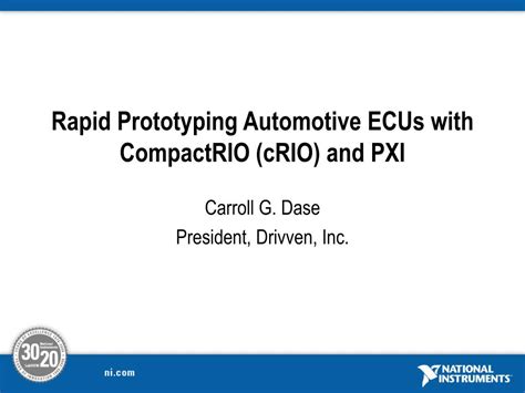 Ppt Rapid Prototyping Automotive Ecus With Compactrio Crio And Pxi