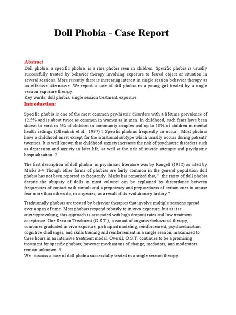 Case Profile Pdf Phobia Behaviour Therapy