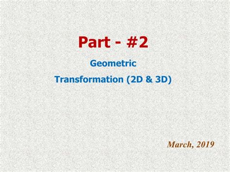2d Transformation Computer Graphics Ppt