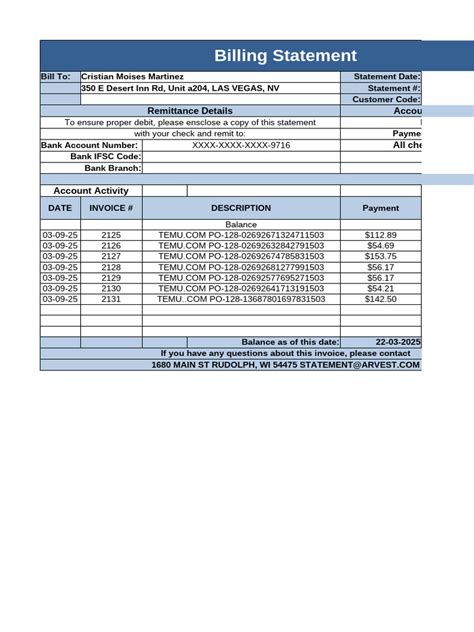 Simple Billing Statement Pdf