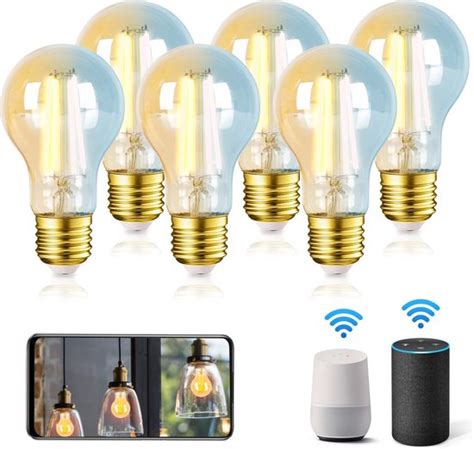 Aigostar 10B7B Wifi LED Filament Verlichting E27 Dimbaar Smart