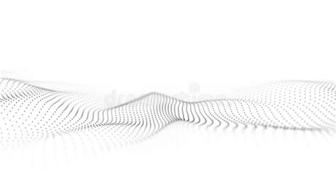 Digital Dynamic Wave Of Particles Vector Abstract White Futuristic Background Big Data