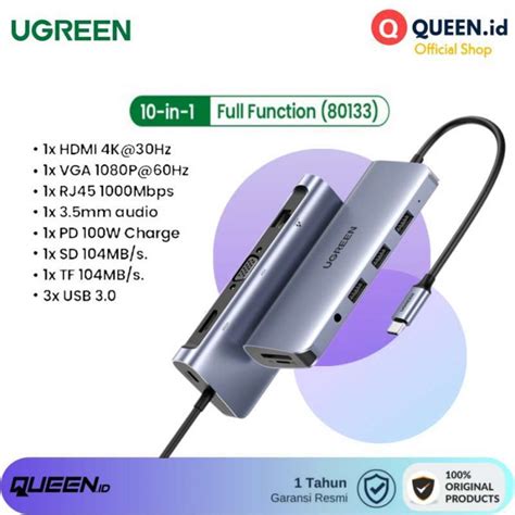 Promo Ugreen Adapter Hub 10in1 Usb Type C To Multi Port Usb Vga Hdmi 80133 Diskon 10 Di