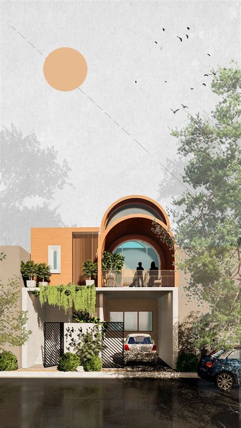 Architectural Illustration Architecture Design Presentation Architecture Elevation Row House