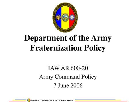 Ppt Department Of The Army Fraternization Policy Powerpoint Presentation Id 299005