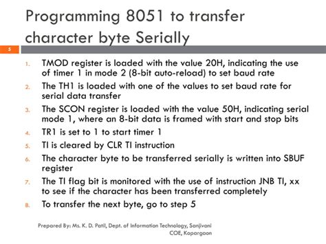 Se Pai Unit 5serial Port Programming In 8051 Micro Controllerpart 3 Ppt