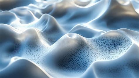 Minimalist Blue And White Undulating Surface With Perforated Patterns