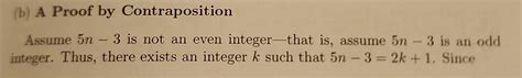 solved b a proof by contraposition assume 5n−3 is not an