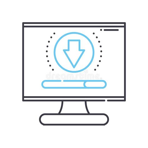 Software Download Line Icon Outline Symbol Vector Illustration Concept Sign Stock Vector