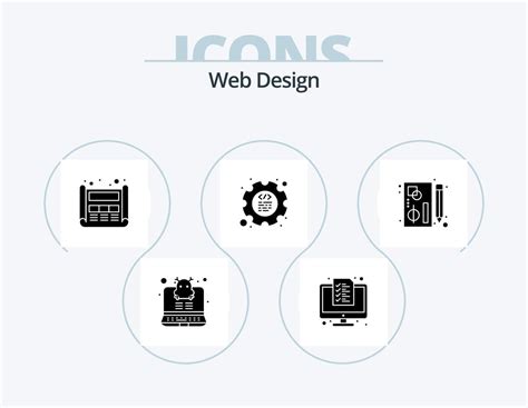 Web Design Glyph Icon Pack 5 Icon Design Graphic Programming Design