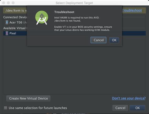 Macos Cant Get Virtual Devices To Work On Android Studio Stack