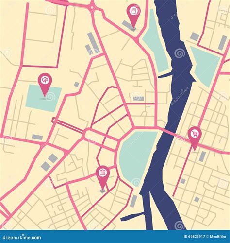Vector City Map Stock Vector Illustration Of Modern 69825917