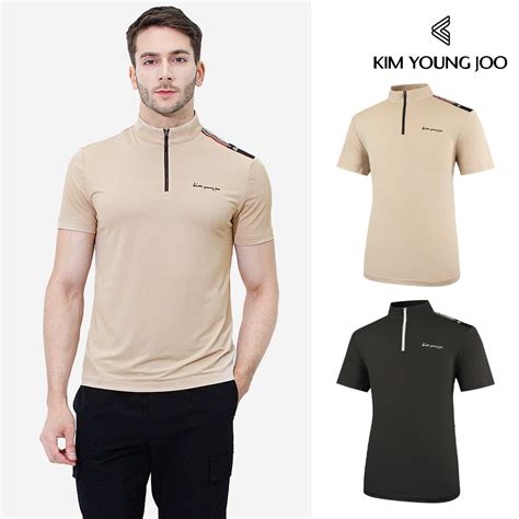 [핫딜] 김영주 남성 골프웨어 여름 자이로 냉감 쿨링 기능성 반팔 반집업 티셔츠 스포츠 상의 딜팡 골프용품 전문쇼핑몰