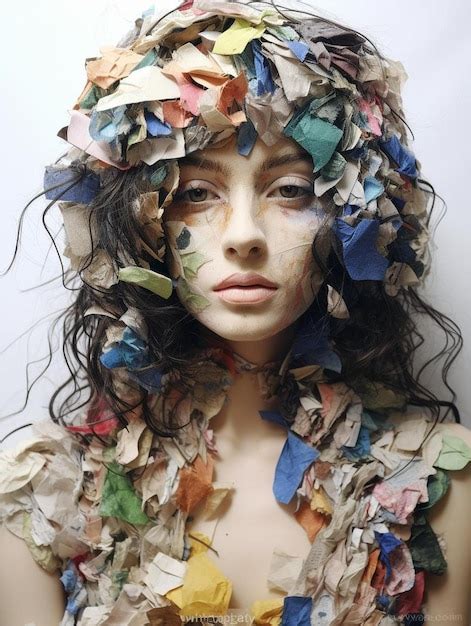 Premium Ai Image A Woman With A Paper On Her Head