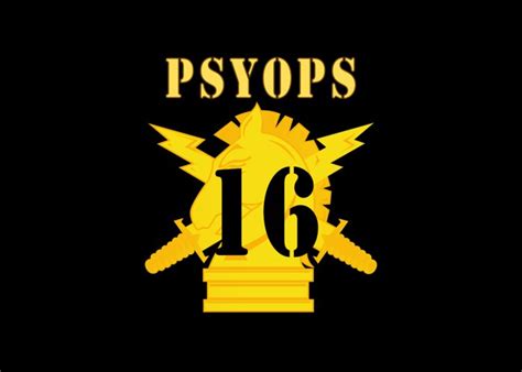 Army Psyops W Branch Insignia 16th Battalion Numeral Line X 300