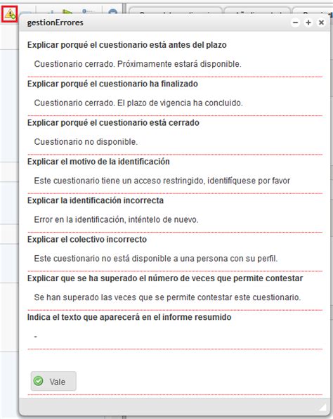 Mensajes De Error Personalizados Cuestionarios