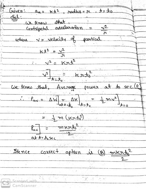 a particle of mass m moves along a circular path of radius r with a