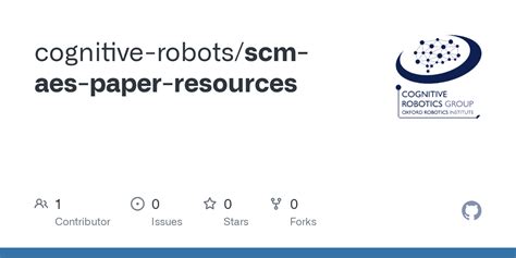 GitHub Cognitive Robots Scm Aes Paper Resources