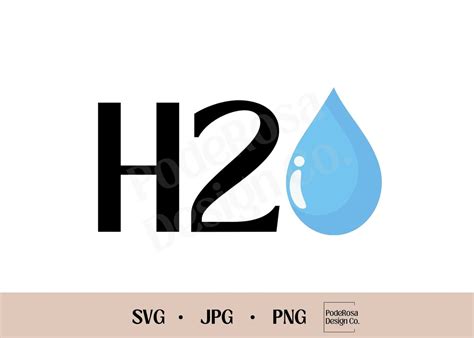 H2O SVG PNG Instant Download Water Bottle Decal Svg Water Svg Drink Water Svg Agua