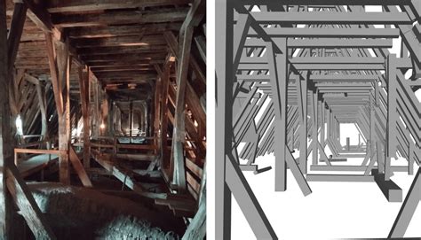 roof interior image left and cuboid modeling result of method 2