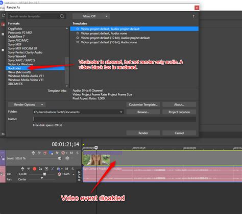 Render Only Audio In Vegas Pro Closed Feature Requests Voukoder Pro