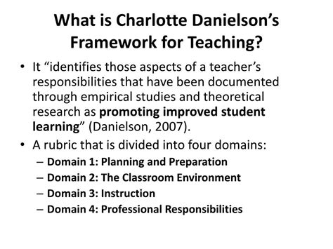 Ppt An Introduction To Charlotte Danielsons 2011 Framework For Teaching Powerpoint