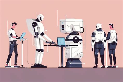Flat Illustration Of Automated Job Technology Concept Showcasing Robotics And Ai In Modern