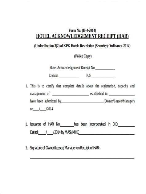 8 Hotel Receipt Examples And Samples Pdf Word Pages Examples Hotel