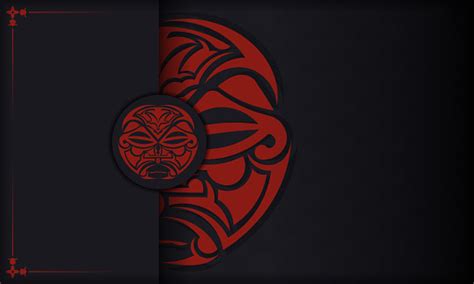 정치계 스타일의 장식으로 얼굴이있는 엽서의 디자인 신장식의 마스크와 로고를위한 장소와 검은 벡터 배경 마야에 대한 스톡 벡터