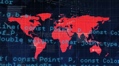 World Map Against Data Processing Stock Footage Video Of Network