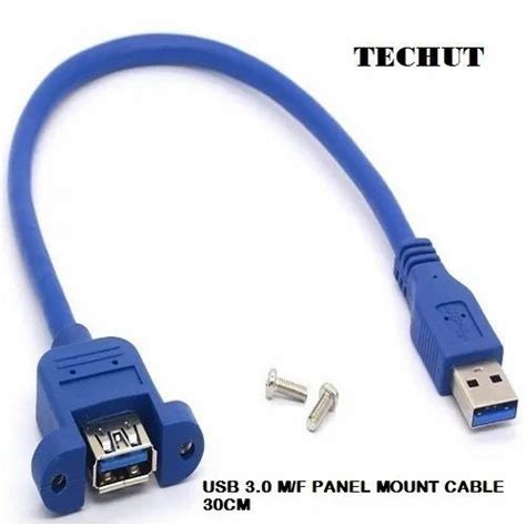 Blue Usb Male To Female Panel Mount Cable For Computer A Rs Id