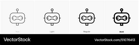 Chatbot Icon Thin Light Regular And Bold Style Vector Image