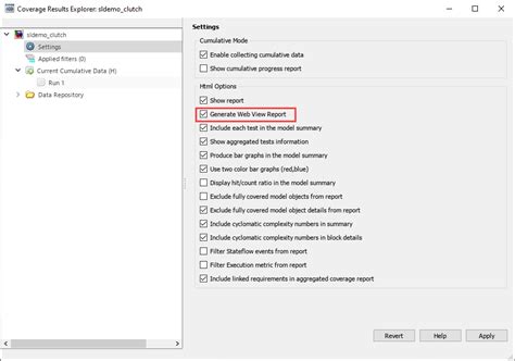 Export Model Coverage Web View Matlab And Simulink