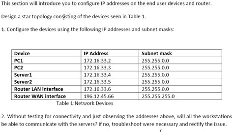 GET ANSWER This Section Will Introduce You To Configure IP Addresses On The End User Devices