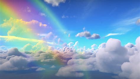 하늘꿈구름무지개푸른하늘 푸른 하늘 파란 하늘 무지개 배경 일러스트 및 사진 무료 다운로드 Pngtree