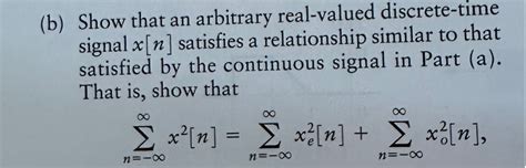 Solved B Show That An Arbitrary Real Valued Discrete T