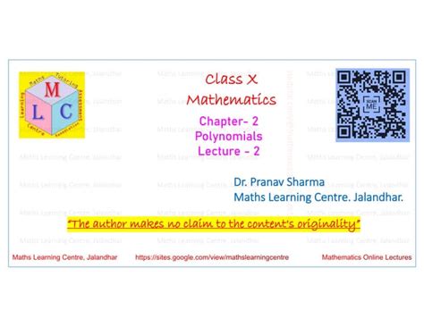 Class 10 Chapter 2 Polynomals Graphs Of Polynomials And Relationship Among Zeros And