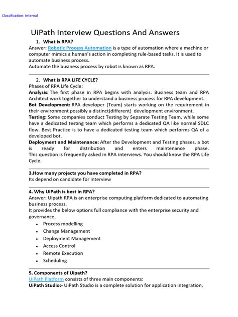Uipath Interview Questions Download Free Pdf Parameter Computer