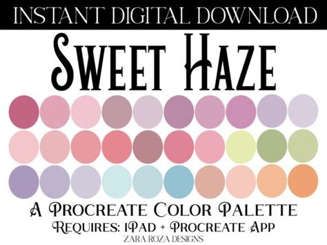 Quirky Sweet Procreate Color Palette Graphic By Zararozadesigns · Creative Fabrica