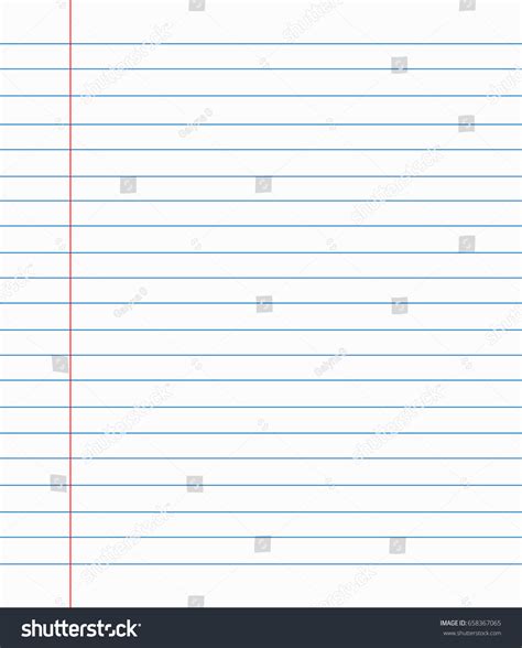 White Lined Paper Sheet Margin On Stock Vector Royalty Free